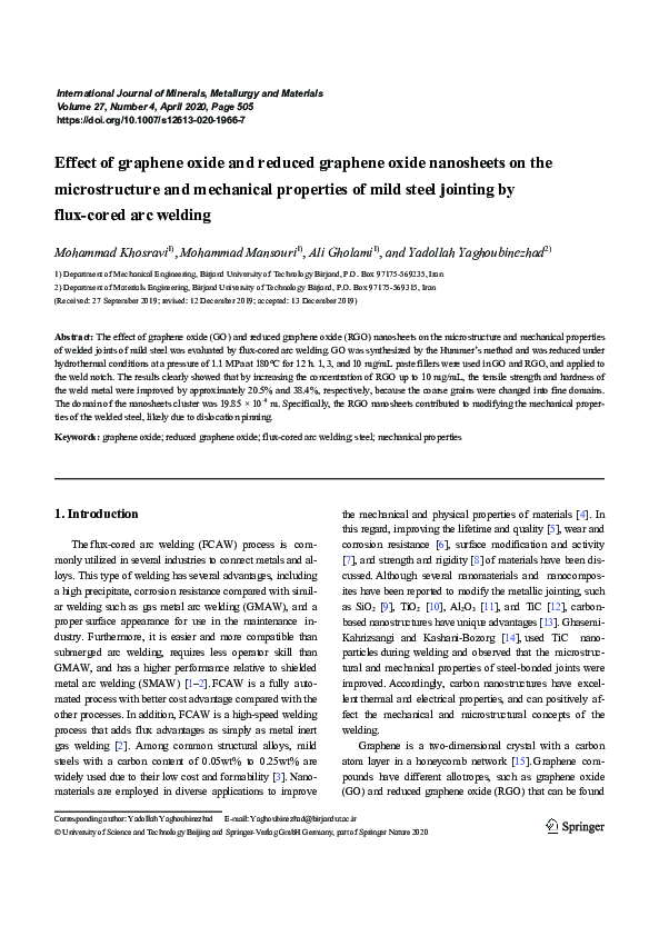 (PDF) Effect of graphene oxide and reduced graphene oxide nanosheets on ...