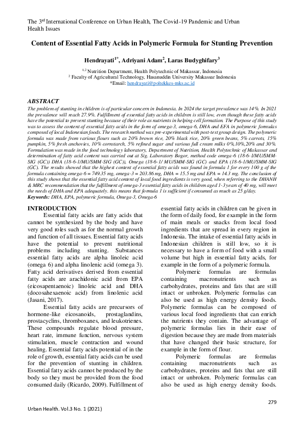 (PDF) Content of Essential Fatty Acids in Polymeric Formula for ...