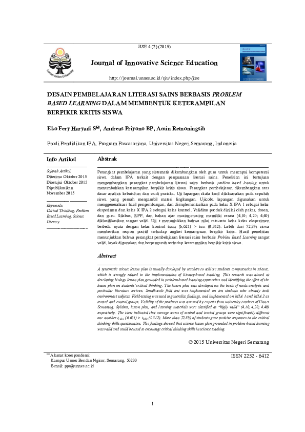 (PDF) Journal of Innovative Science Education DESAIN PEMBELAJARAN ...