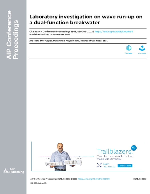(PDF) Laboratory investigation on wave run-up on a dual-function breakwater