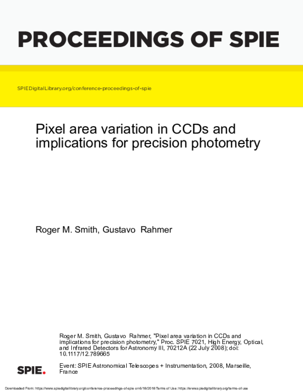 (PDF) Pixel area variation in CCDs and implications for precise ...