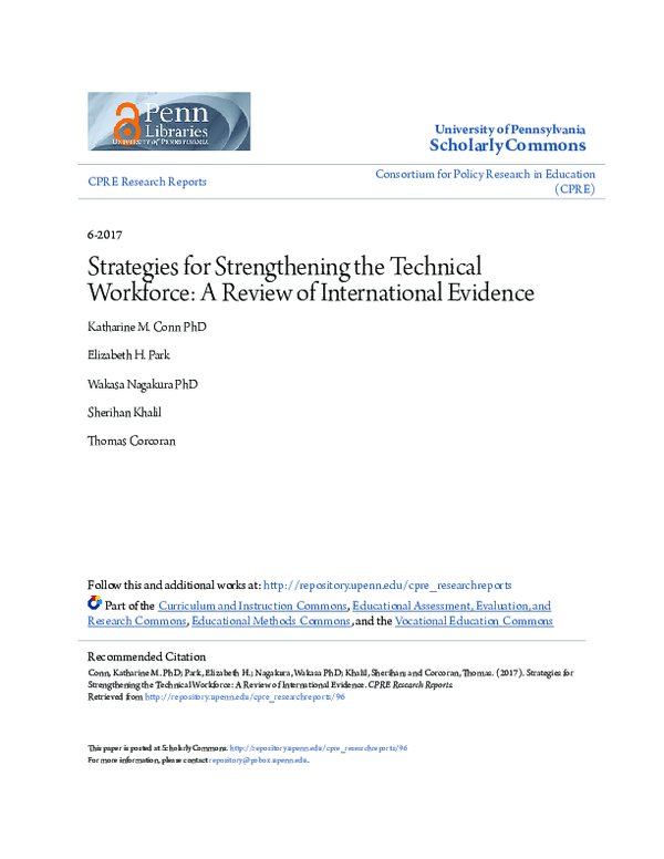 (PDF) Strategies for Strengthening the Technical Workforce