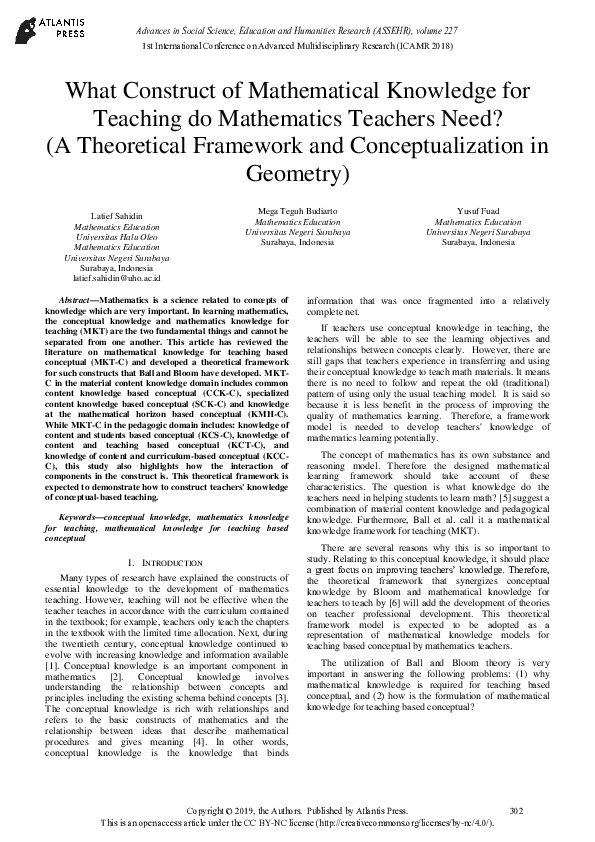 (PDF) What Construct of Mathematical Knowledge for Teaching do ...