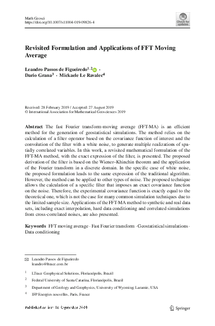 (PDF) Revisited Formulation and Applications of FFT Moving Average