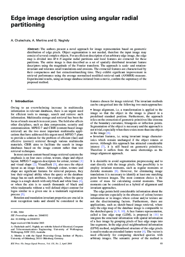 Pdf Edge Image Description Using Angular Radial Partitioning Golshah Naghdy 4905