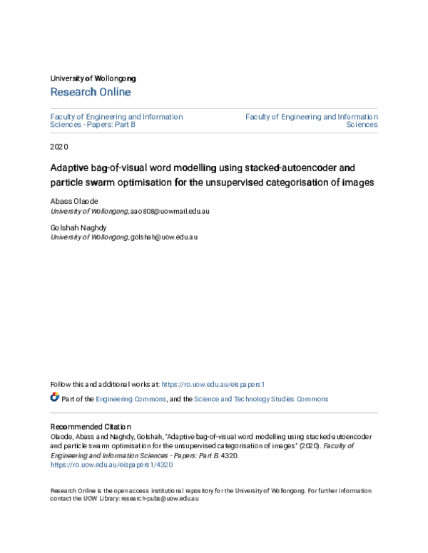 (PDF) Adaptive bag‐of‐visual word modelling using stacked‐autoencoder and particle swarm ...