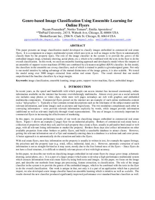 (PDF) Genre-based image classification using ensemble learning for online flyers