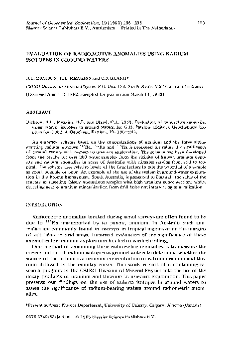 (PDF) Evaluation of radioactive anomalies using radium isotopes in ...