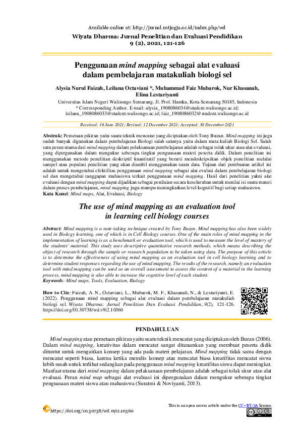 (PDF) Penggunaan Mind Mapping Sebagai Alat Evaluasi Dalam Pembelajaran ...