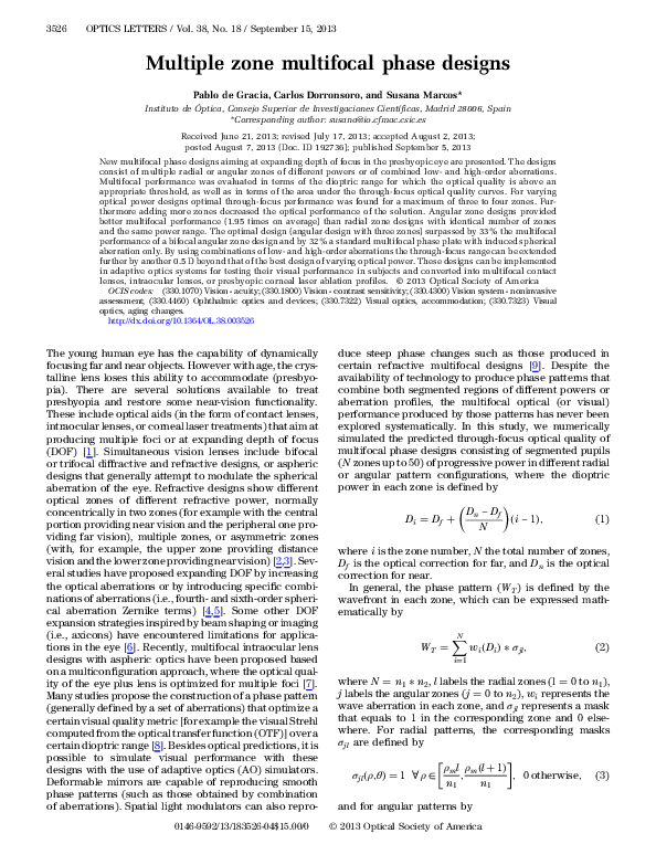(PDF) Multiple zone multifocal phase designs | Pablo Gracia - Academia.edu