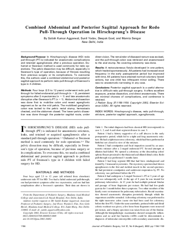 (PDF) Combined abdominal and posterior sagittal approach for redo pull ...