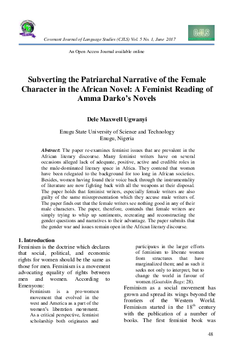 (PDF) Subverting the Patriarchal Narrative of the Female Character in ...