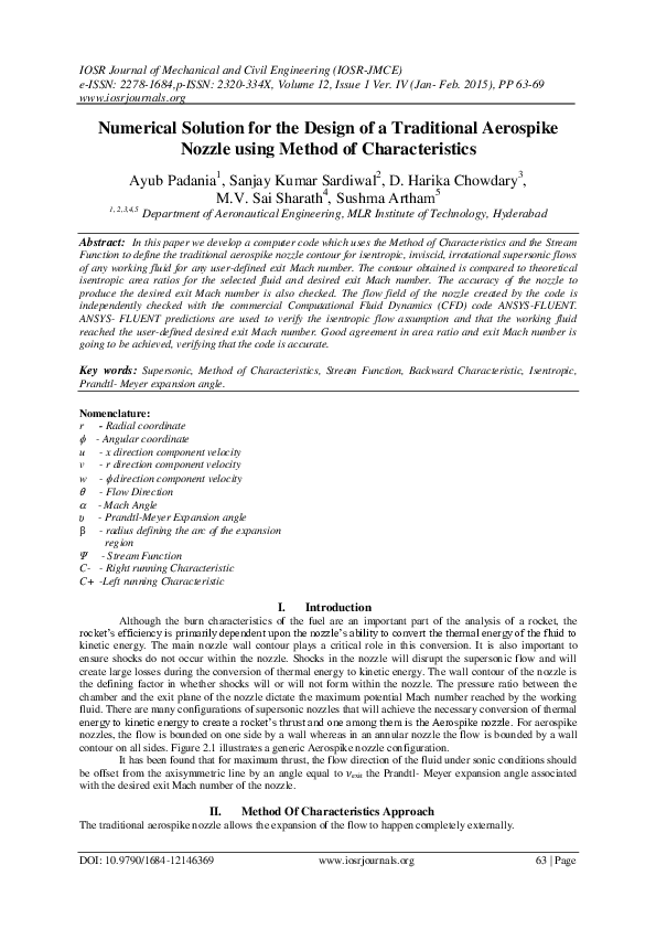 (PDF) Numerical Solution for the Design of a Traditional Aerospike ...