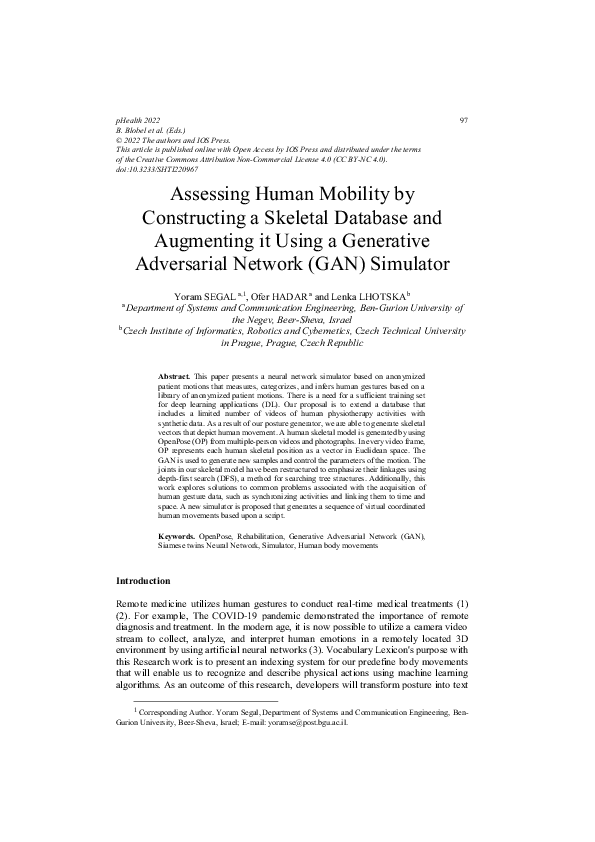 (PDF) Assessing Human Mobility by Constructing a Skeletal Database and Augmenting it Using a ...