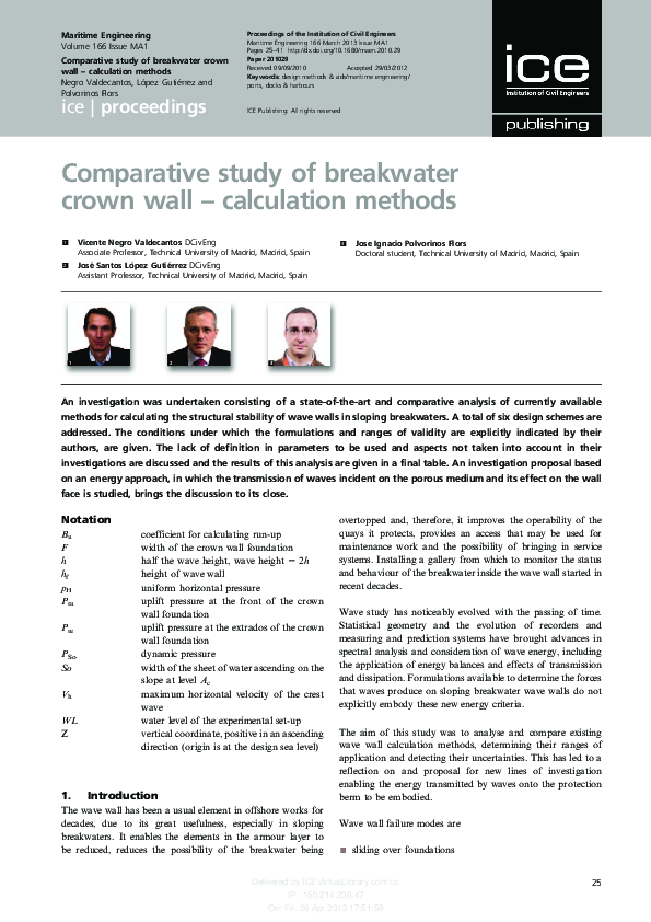 (PDF) Discussion: Comparative study of breakwater crown wall ...