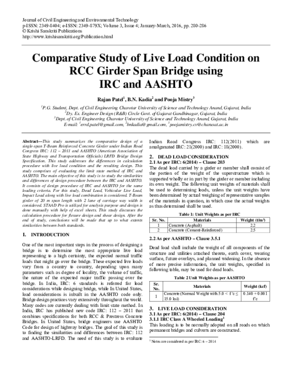 (PDF) Comparative Study of Live Load Condition on RCC Girder Span ...