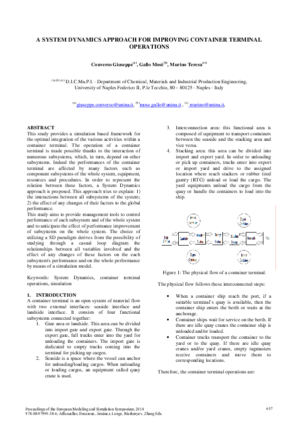 (PDF) A system dynamics approach for improving container terminal ...