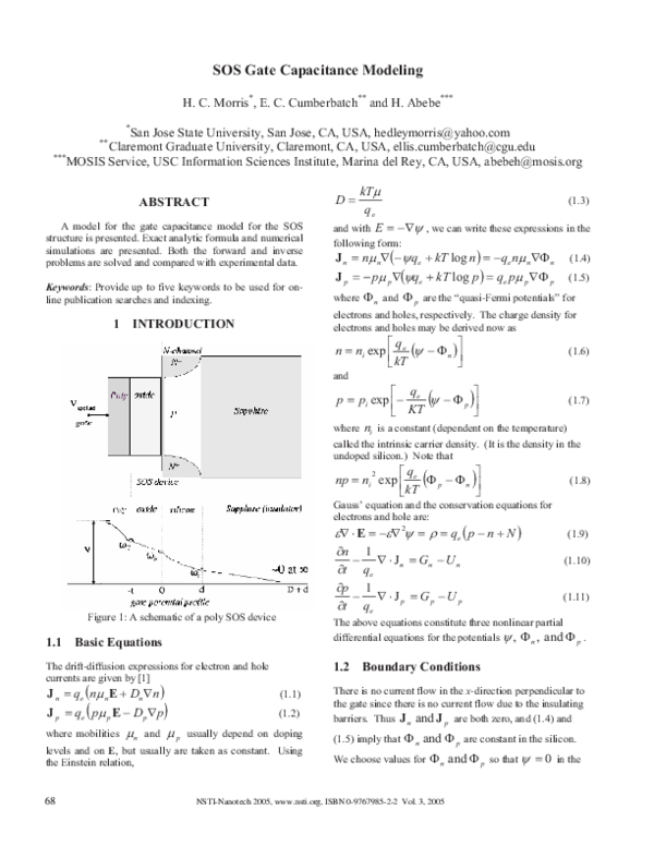 Pdf Sos Gate Capacitance Modeling Henok Abebe