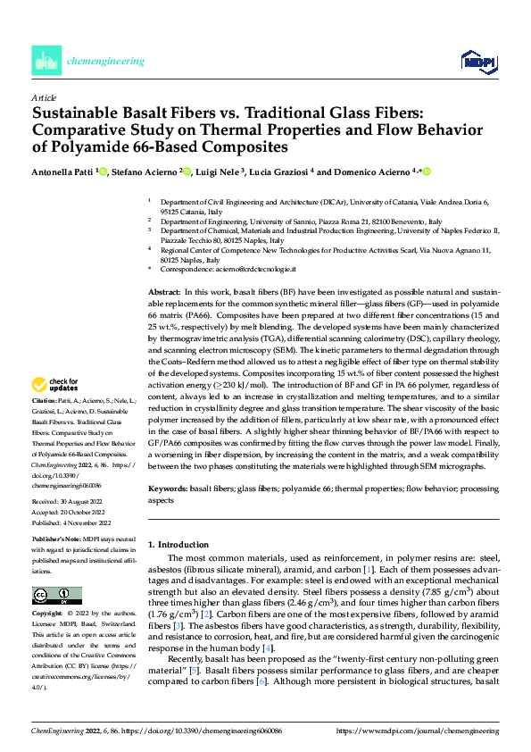 (PDF) Sustainable Basalt Fibers vs. Traditional Glass Fibers ...