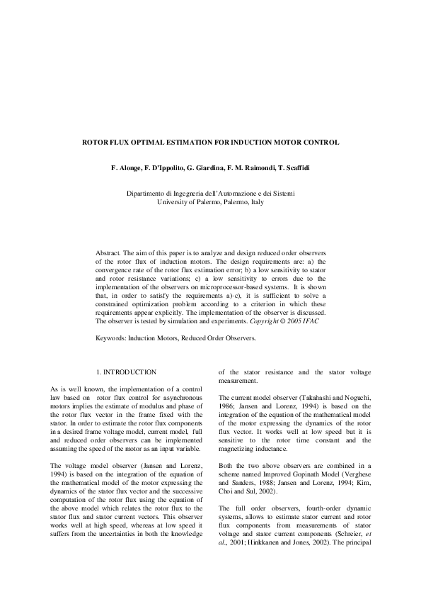 (PDF) Rotor Flux Optimal Estimation for Induction Motor Control | Giuseppe Giardina - Academia.edu