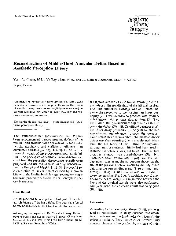 (PDF) Reconstruction of middle-third auricular defect based on ...