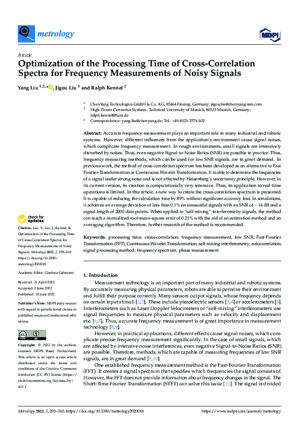 (PDF) Optimization of the Processing Time of Cross-Correlation Spectra for Frequency ...