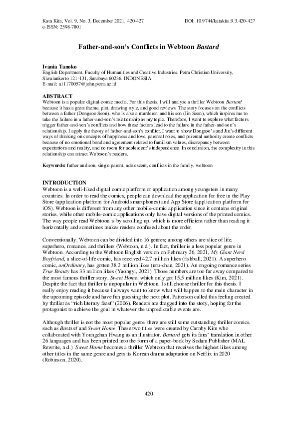 (PDF) Father-and-son’s Conflicts in Webtoon Bastard