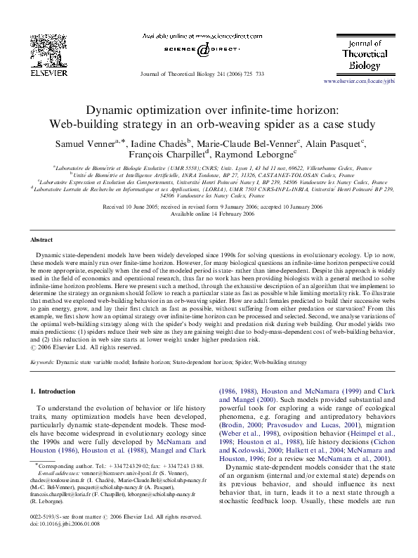 (PDF) Dynamic optimization over infinite-time horizon: Web-building ...