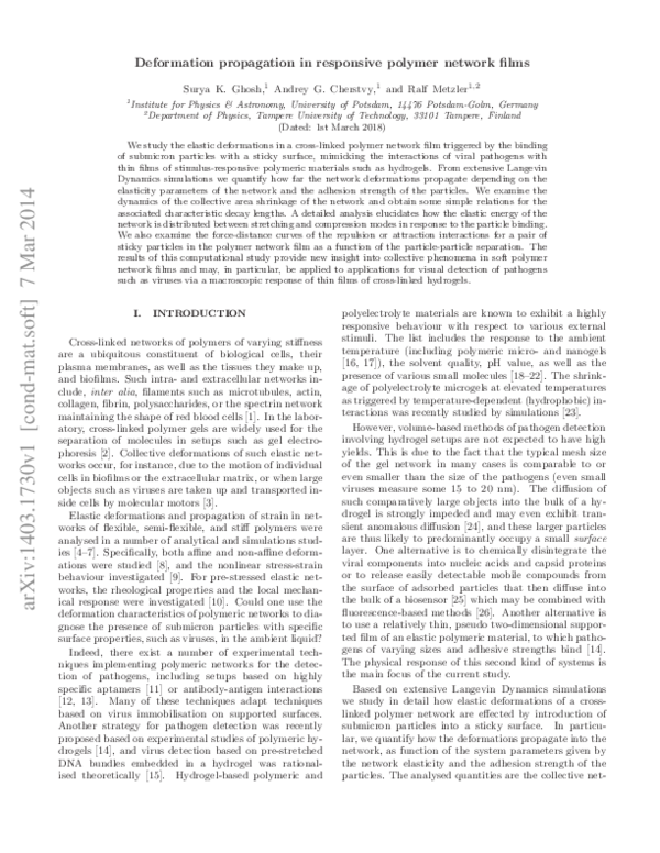 (PDF) Deformation propagation in responsive polymer network films