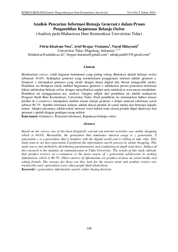 (PDF) Analisis Pencarian Informasi Remaja Generasi z dalam Proses ...