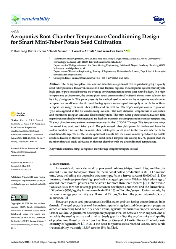 (PDF) Aeroponics Root Chamber Temperature Conditioning Design for Smart ...