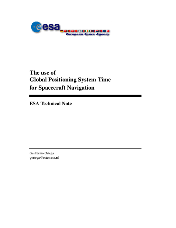 (PDF) The use of Global Positioning System Time for Spacecraft Navigation