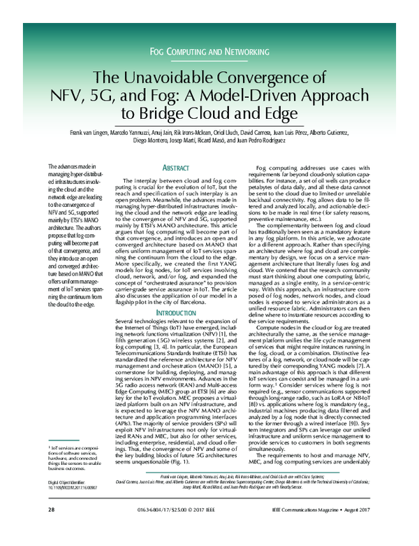 (PDF) The Unavoidable Convergence of NFV, 5G, and Fog: A Model-Driven ...