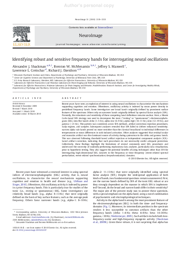 (PDF) Identifying robust and sensitive frequency bands for ...