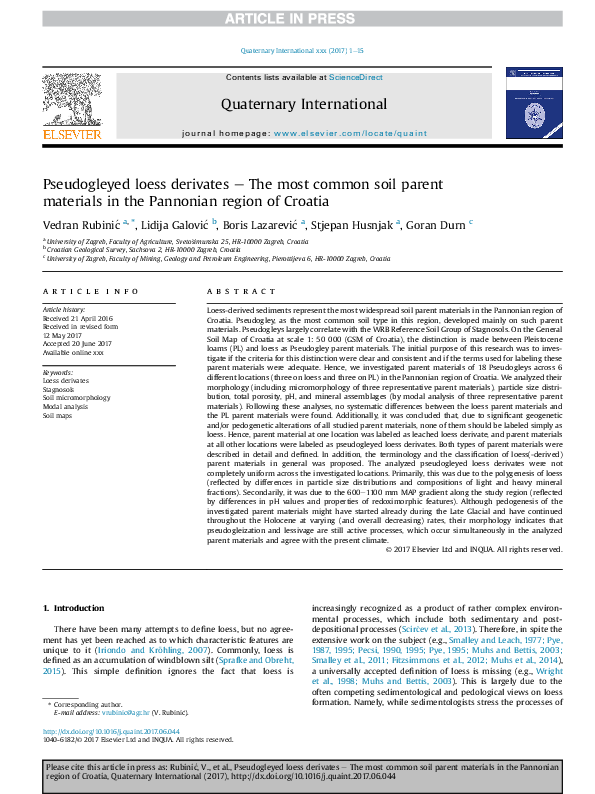 (PDF) Pseudogleyed loess derivates – The most common soil parent ...