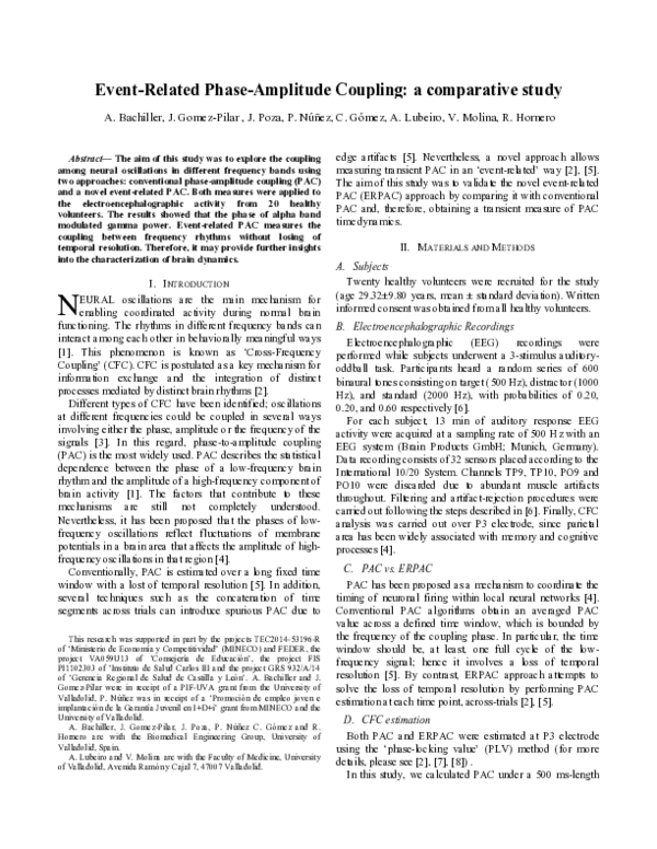 (PDF) Event-Related Phase-Amplitude Coupling: A Comparative Study