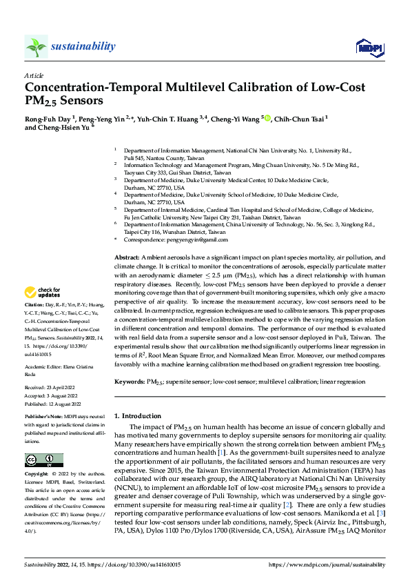(PDF) Multilevel Calibration of Low-Cost PM2.5 Sensors