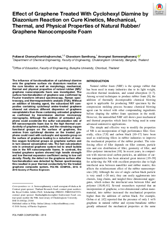 (PDF) Graphene Functionalization Effects on NR Foam