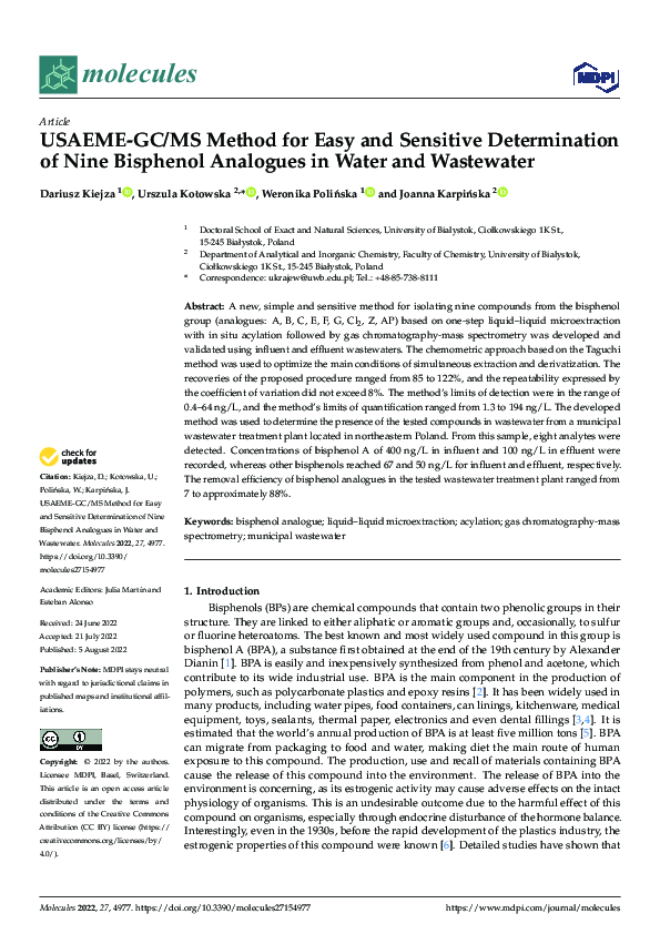 (PDF) USAEME-GC/MS Method for Easy and Sensitive Determination of Nine ...