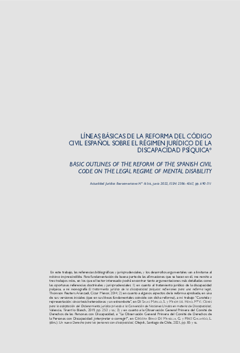 (PDF) LÍNEAS BÁSICAS DE LA REFORMA DEL CÓDIGO CIVIL ESPAÑOL SOBRE EL ...