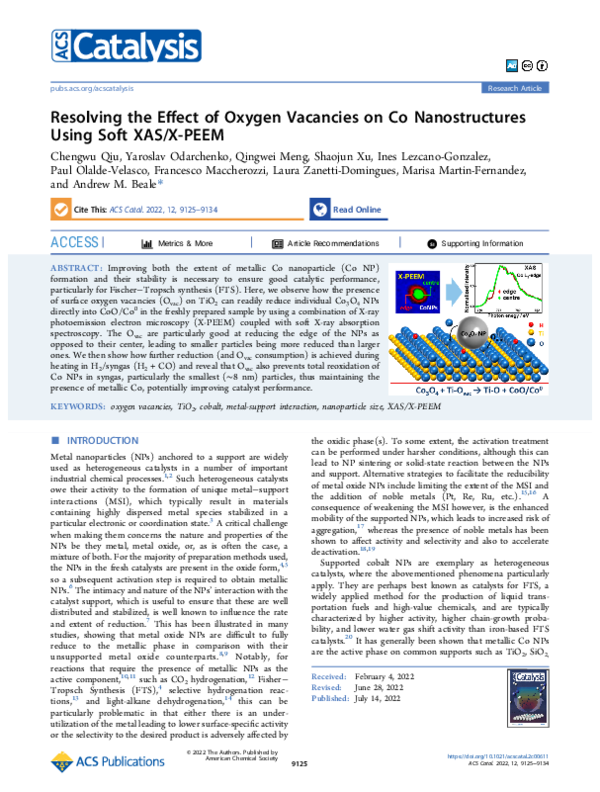(PDF) Resolving the Effect of Oxygen Vacancies on Co Nanostructures ...