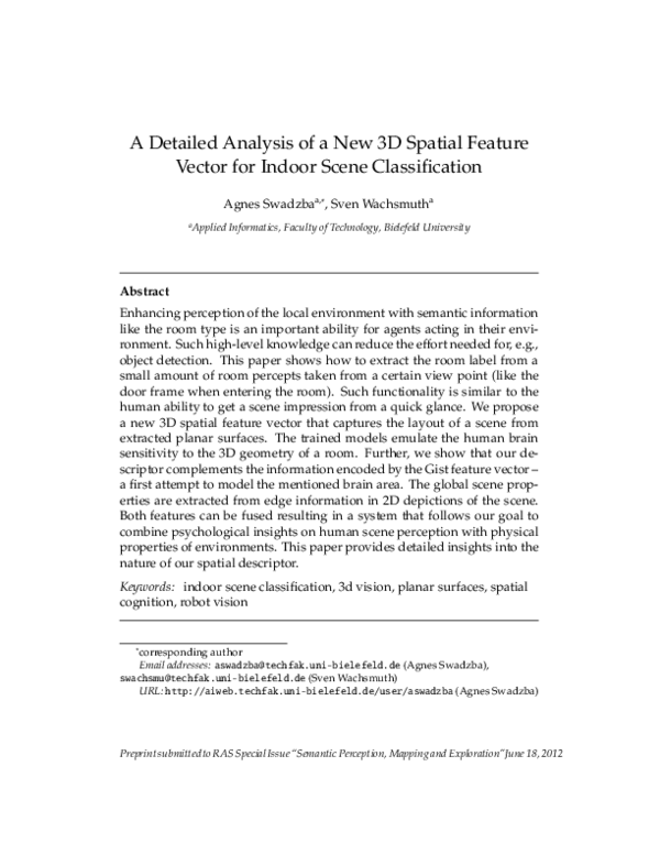 (PDF) A detailed analysis of a new 3D spatial feature vector for indoor ...