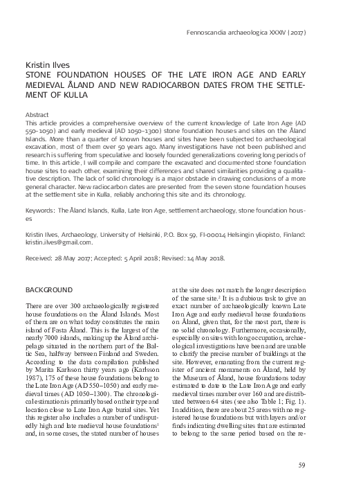 (PDF) Stone foundation houses of the Late Iron Age and early medieval ...