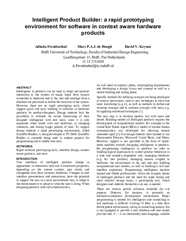 (PDF) Intelligent product builder