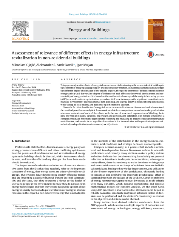 (PDF) Assessment of relevance of different effects in energy infrastructure revitalization in ...