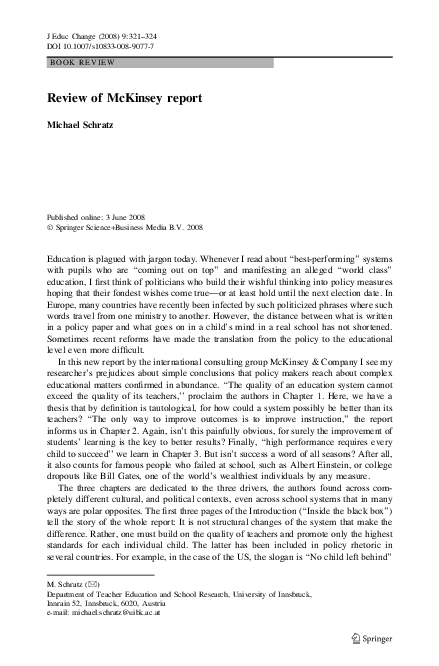 (PDF) Review of McKinsey report