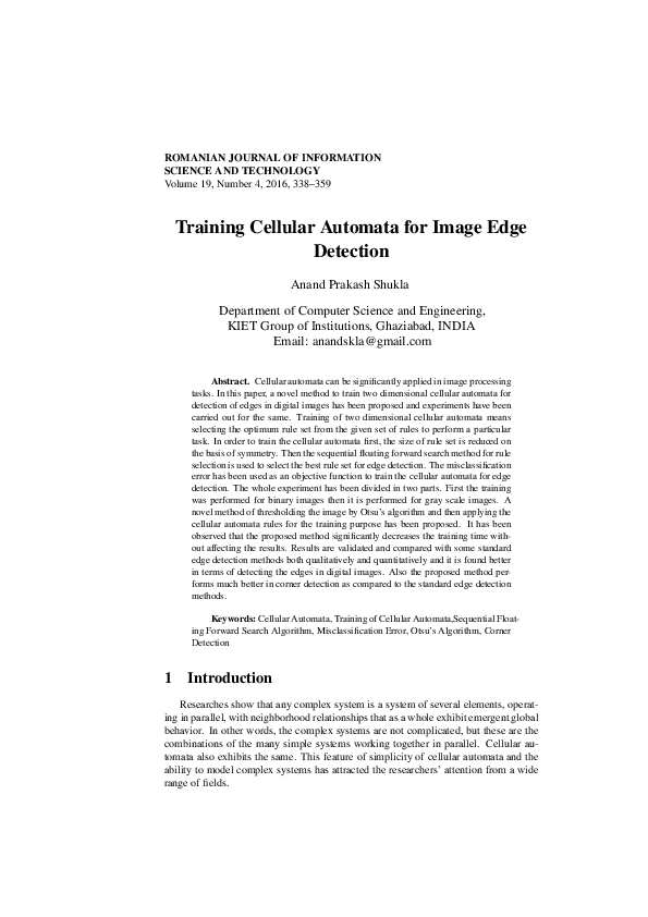 Training Cellular Automata For Image Edge Detection