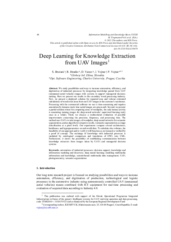 (PDF) Deep Learning for Knowledge Extraction from UAV Images1