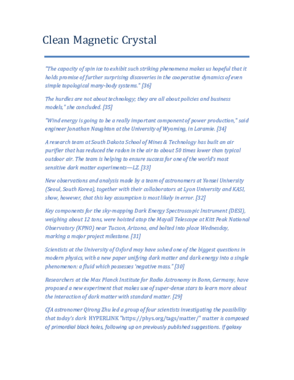 (PDF) Clean Magnetic Crystal | George Rajna - Academia.edu