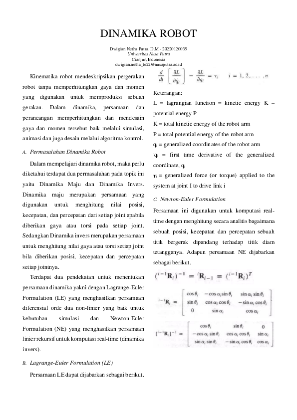(PDF) DINAMIKA ROBOT